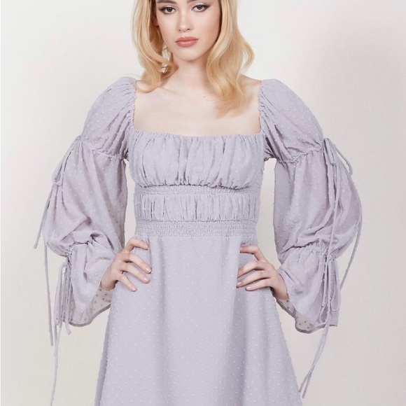 Eggie | Dresses | Eggie Lavender Puff Sleeve Mini Dress | Poshmark